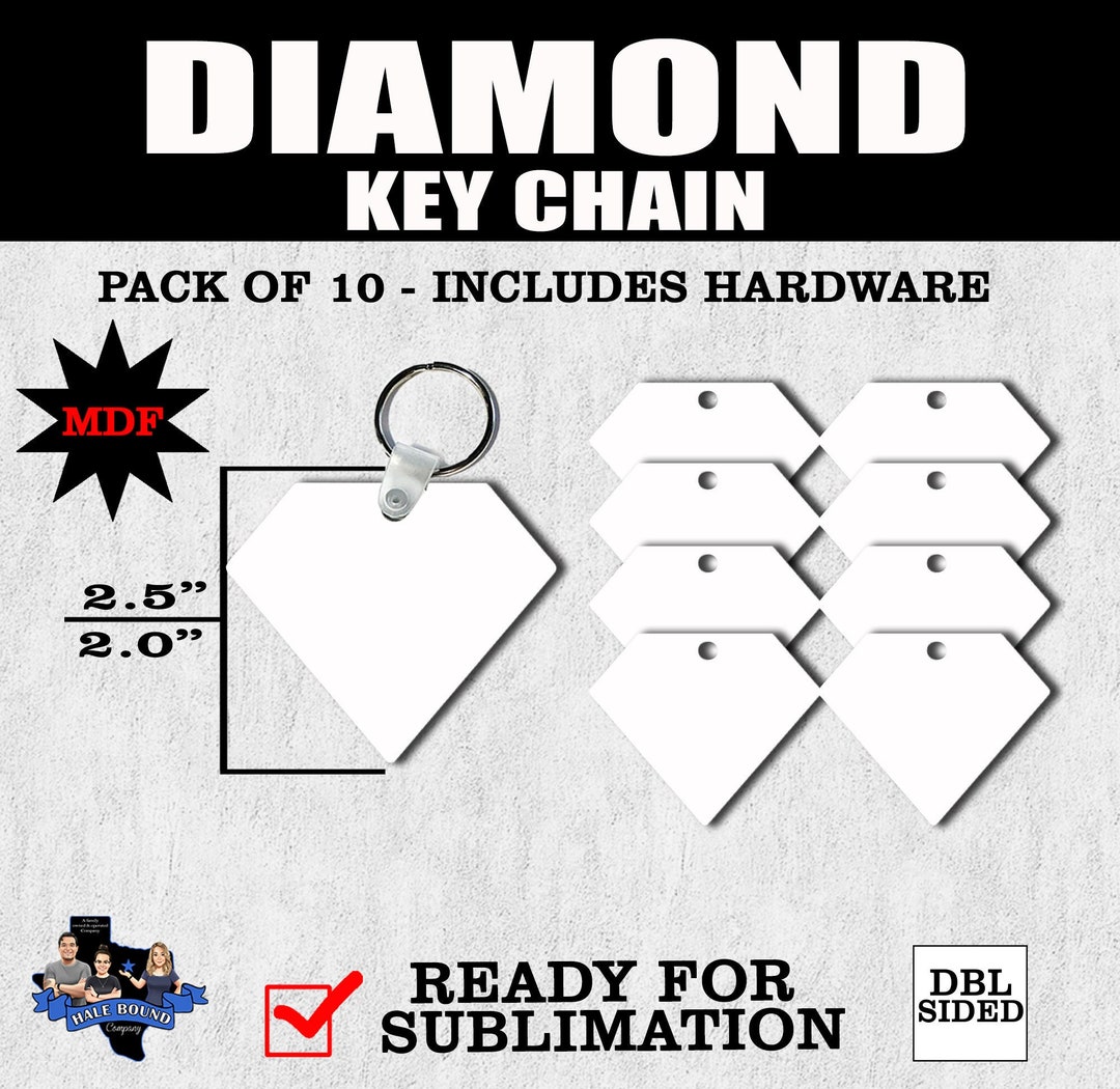 Diamond Shape MDF Key Chain – BLANK 4 SUBLIMATION - Set of 10 Key ...