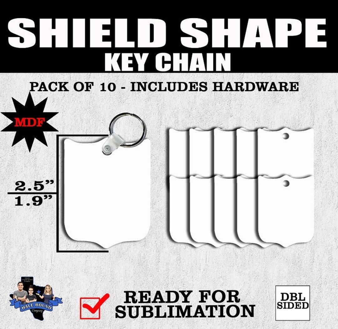 Shield Shape/rodeo Keychain – MDF BLANK 4 SUBLIMATION - Set of 10 Key ...