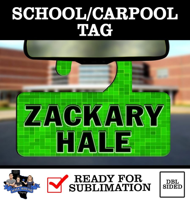 Sublimation Carpool Name Blank | Car Line Name Tag | Car Rider Tag ...