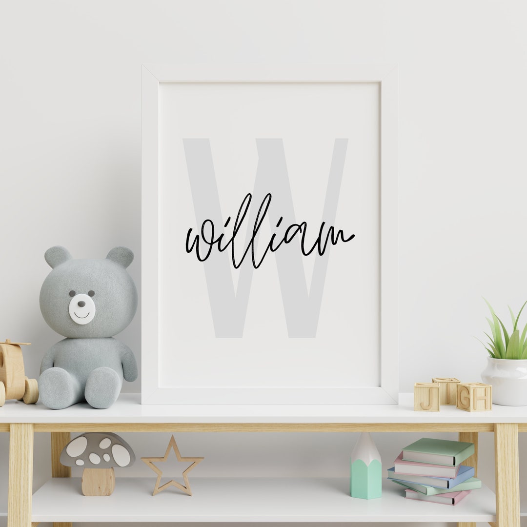 Custom Initial Print, Baby Name Printable, Personalized Name Print ...