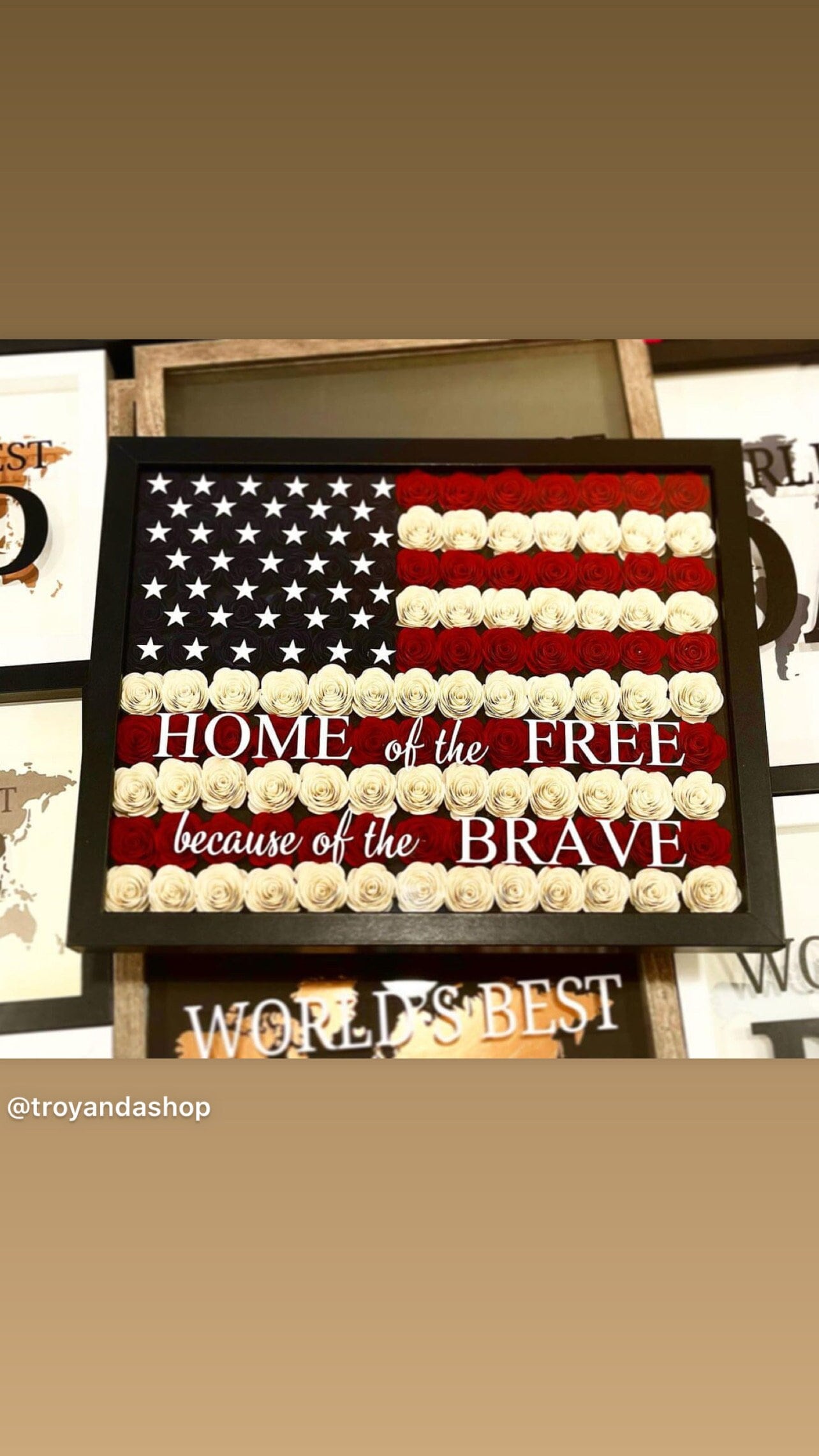 Shadow Box With American Flag - Etsy