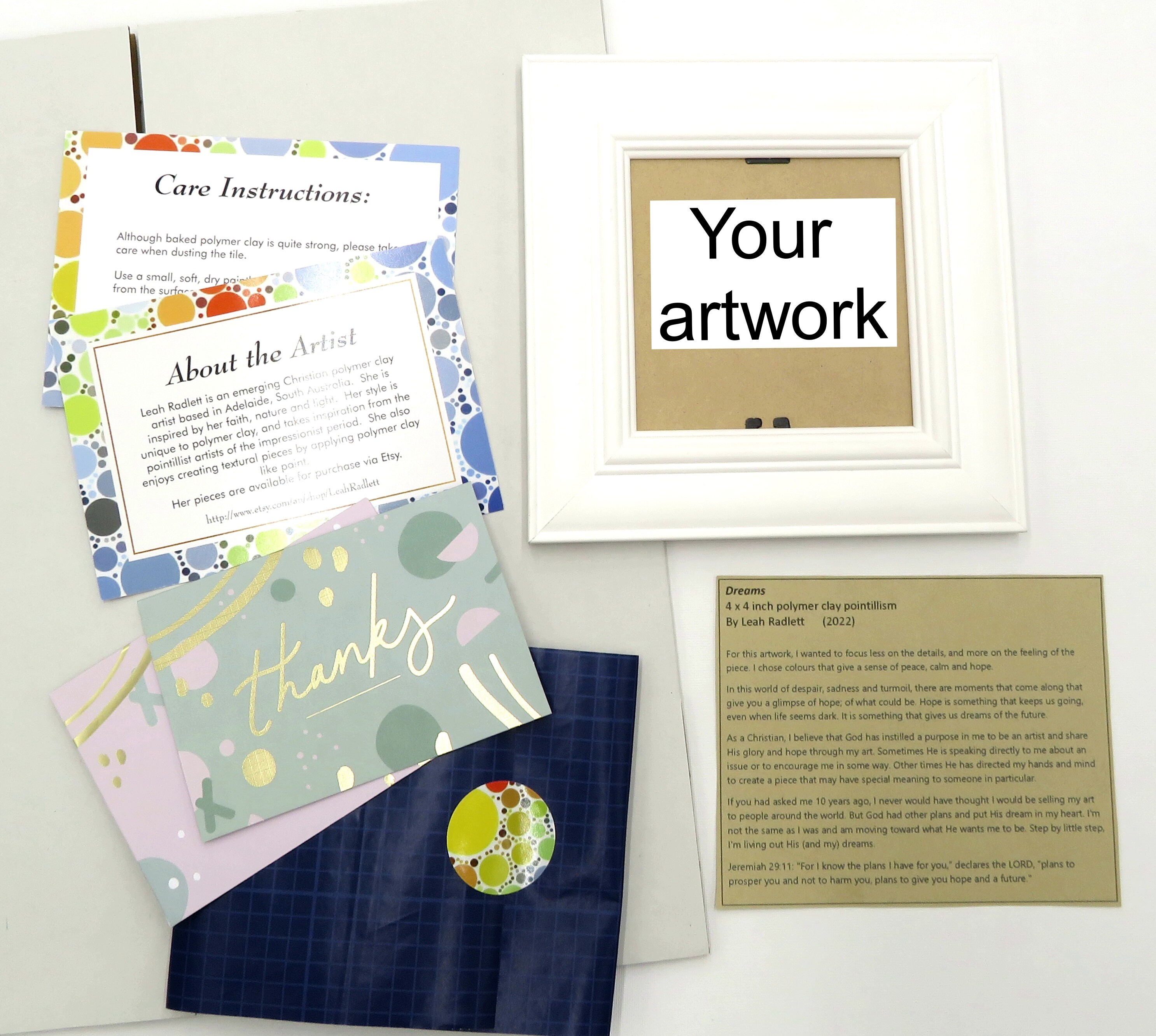 Beach Scene Polymer Clay Dot Art. This Small Framed Art - Etsy