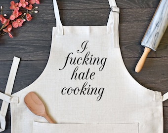 Linen Kitchen Apron Funny Cooking Apron With Pocket - Etsy