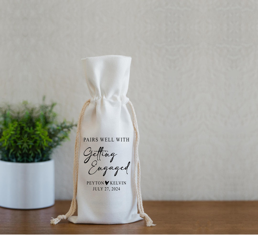 Personalized Wine Bag Holder, Custom Tote Bag for Bottle, Gift for ...