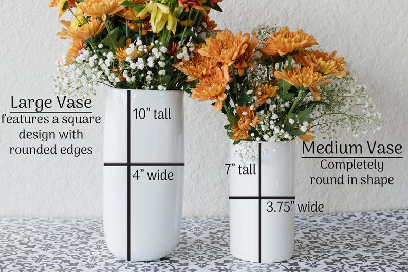 Personalized Ceramic Flower Vase, Custom Wedding Gift for Her ...