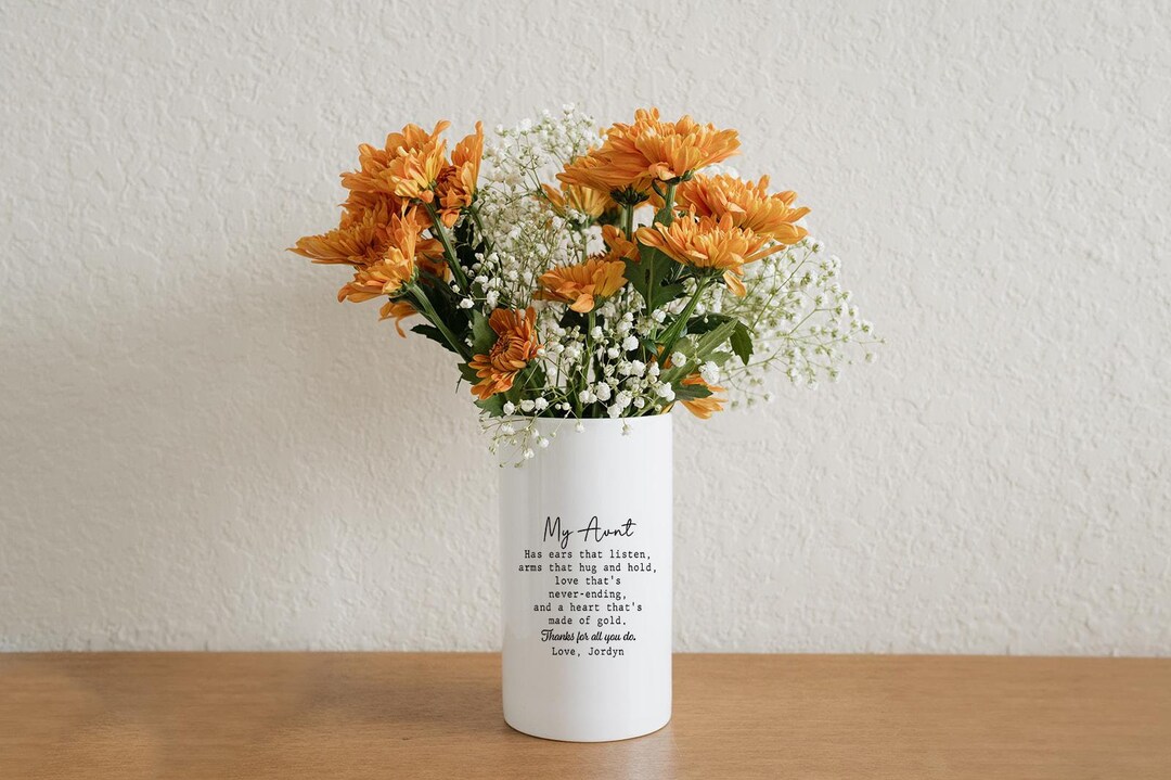 Personalized Ceramic Flower Vase, Custom Mother's Day or Birthday Gift ...