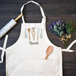 Personalized Linen Kitchen Apron, Custom Apron for Cooking or Baking ...