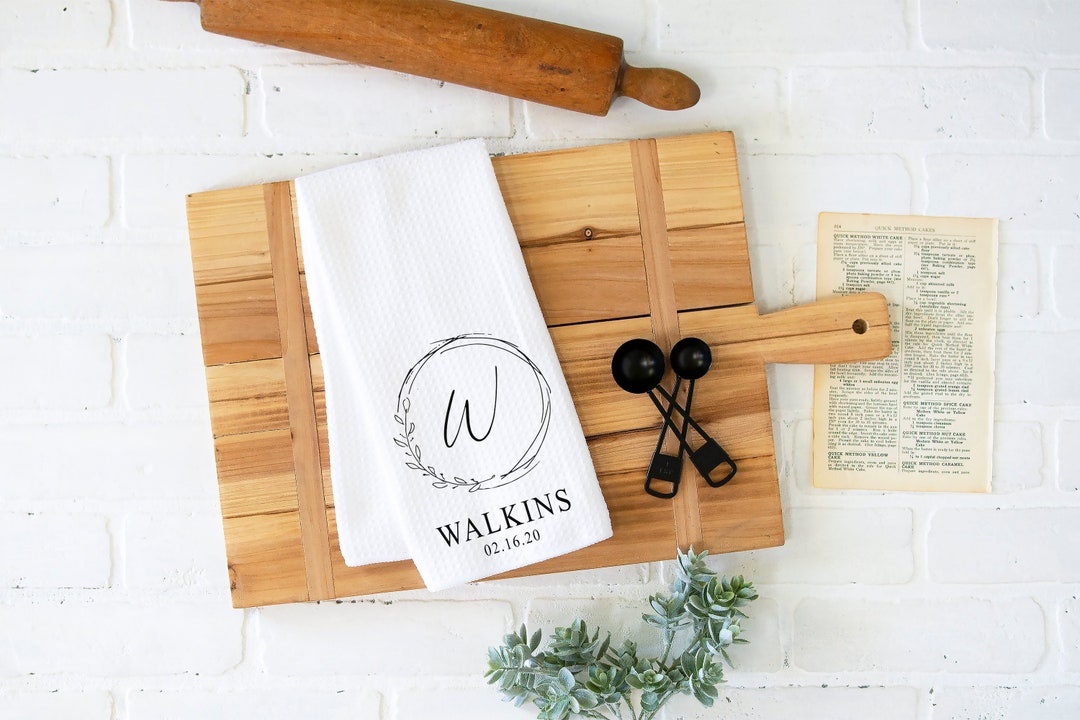Personalized Kitchen Towel, Monogrammed Tea Towel, Custom Housewarming ...