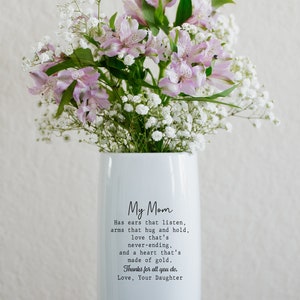 Personalized Ceramic Flower Vase, Custom Mother's Day or Birthday Gift ...