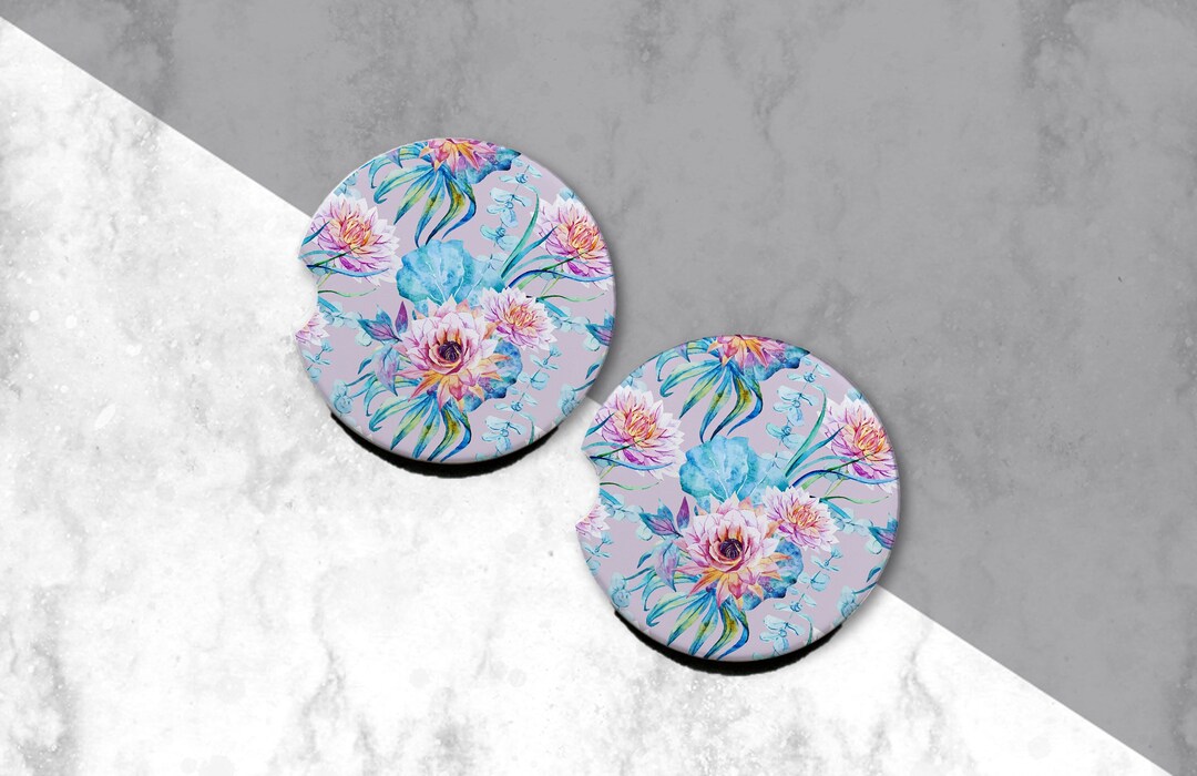 Sandstone Car Coasters, Teal Auto Coasters, Cute Car Accessories - Etsy