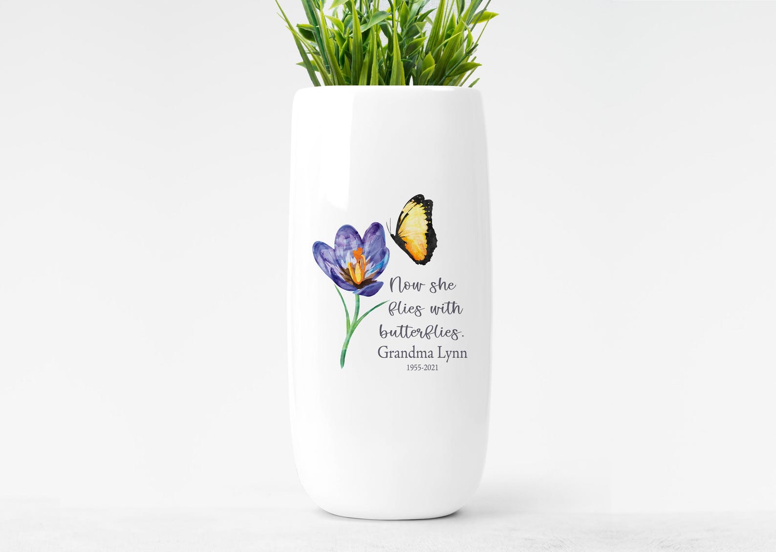 Personalized Ceramic Flower Vase, Custom Grieving Gift, in Memory Of ...