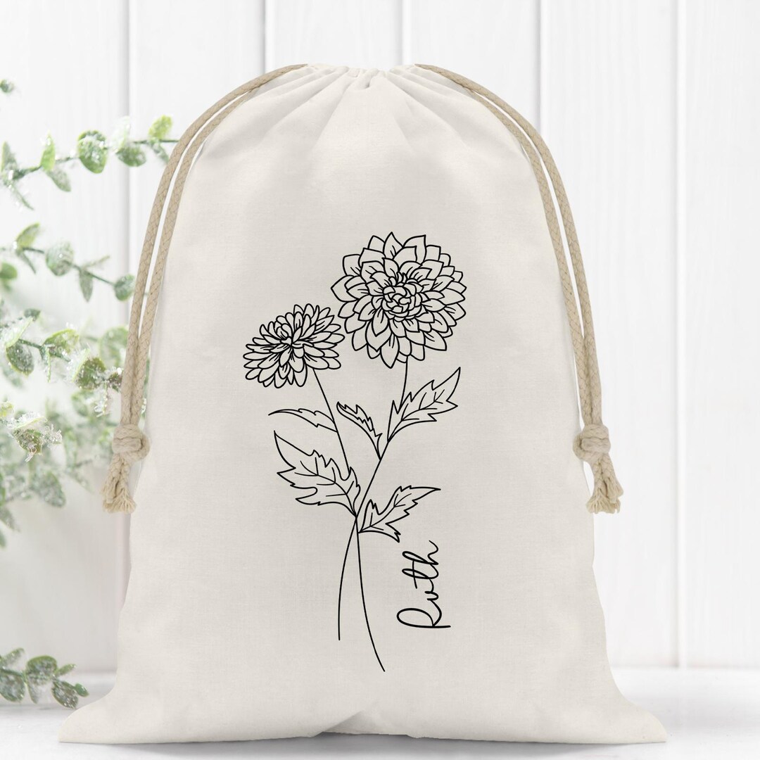 Personalized Gift Tote Bag, Custom Reusable Drawstring Sack for ...