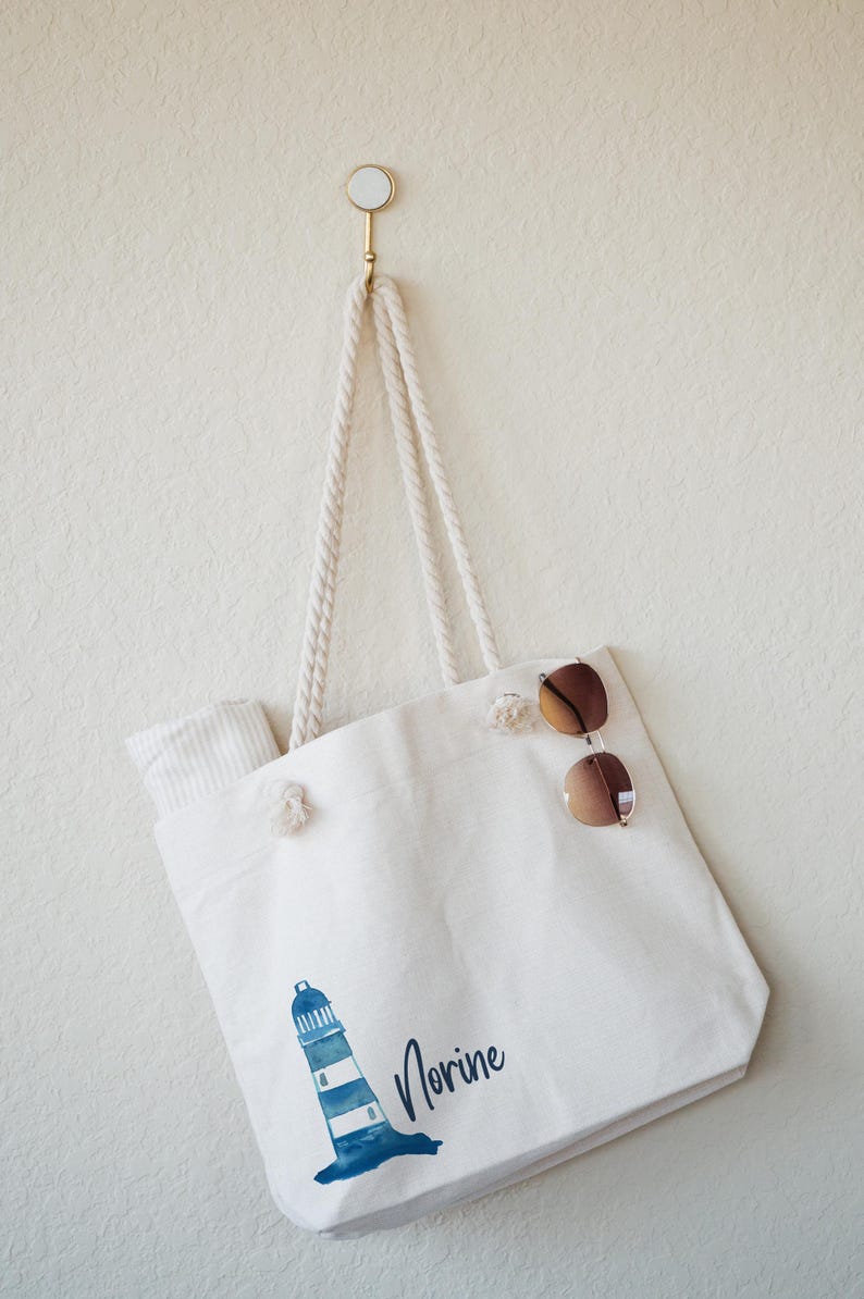 Personalized Large Tote Bag With Rope Handle, Beach Trip, Oversized ...