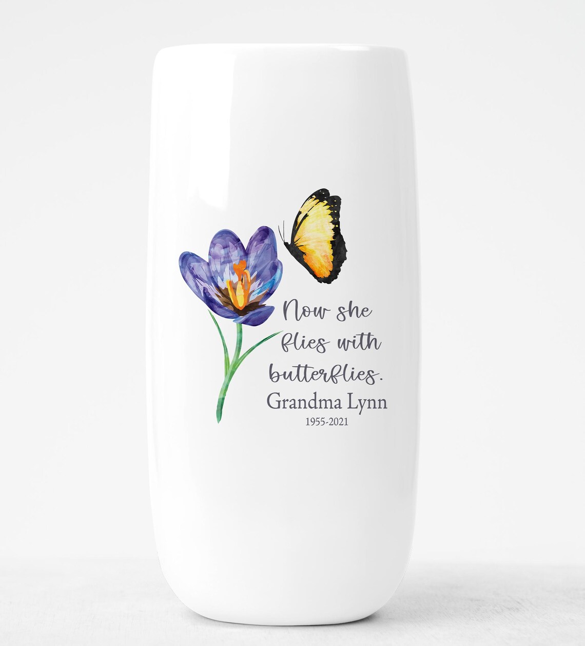Personalized Ceramic Flower Vase, Custom Grieving Gift, in Memory Of ...
