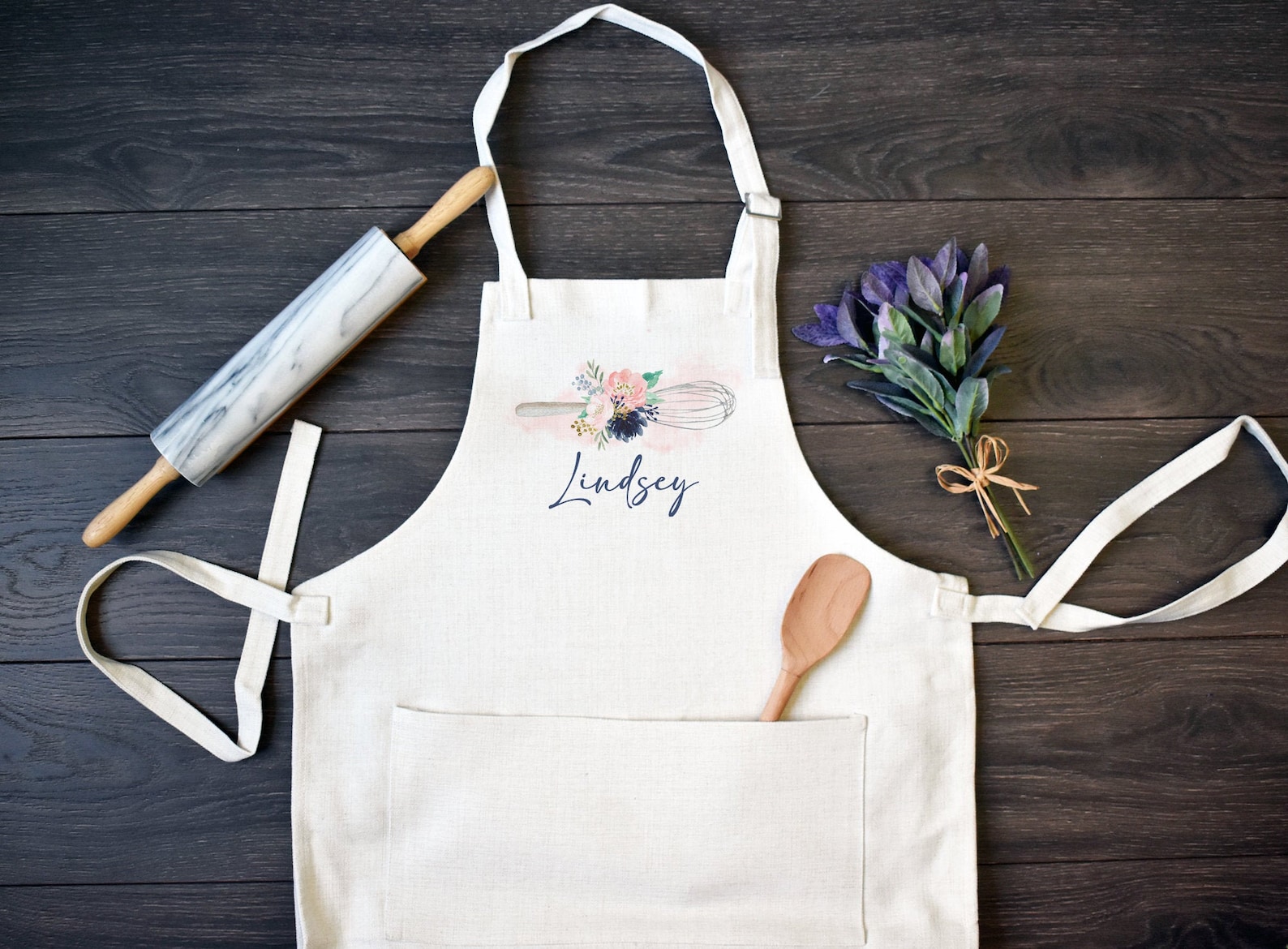 Personalized Linen Kitchen Apron Custom Cooking Apron With - Etsy