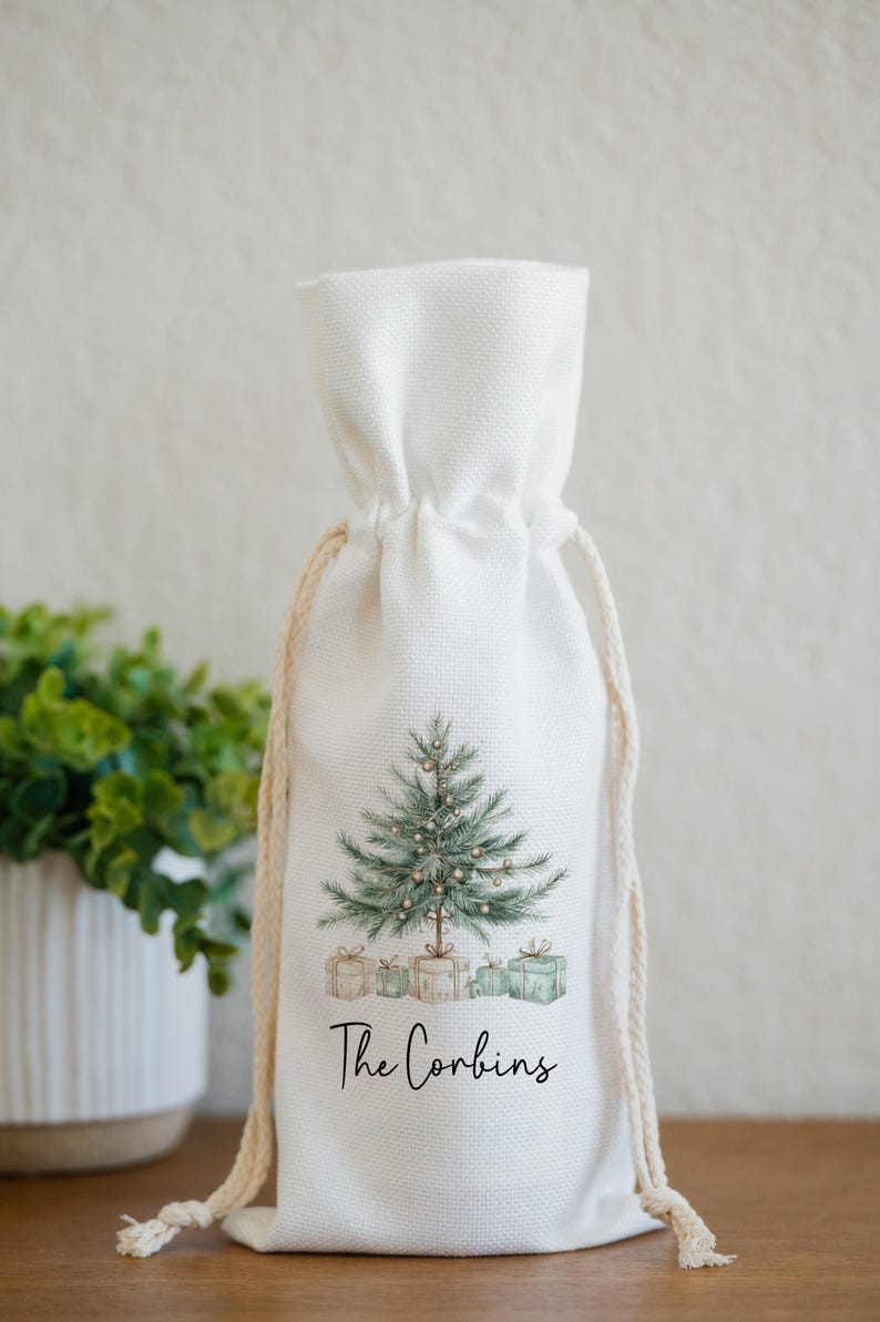 Personalized Wine Bag, Custom Tote for Bottle, Home for the Holidays ...