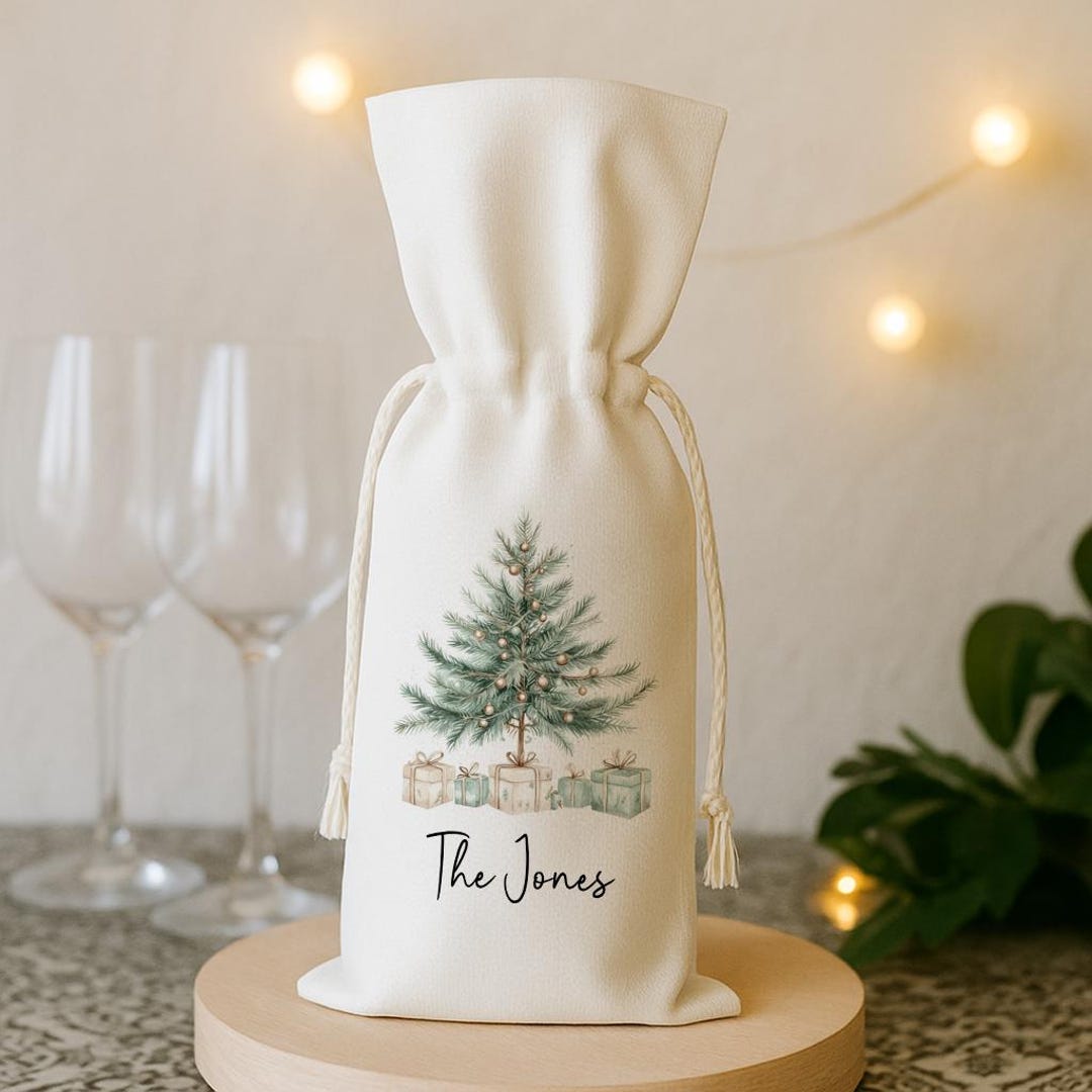 Personalized Wine Bag, Custom Tote for Bottle, Home for the Holidays ...