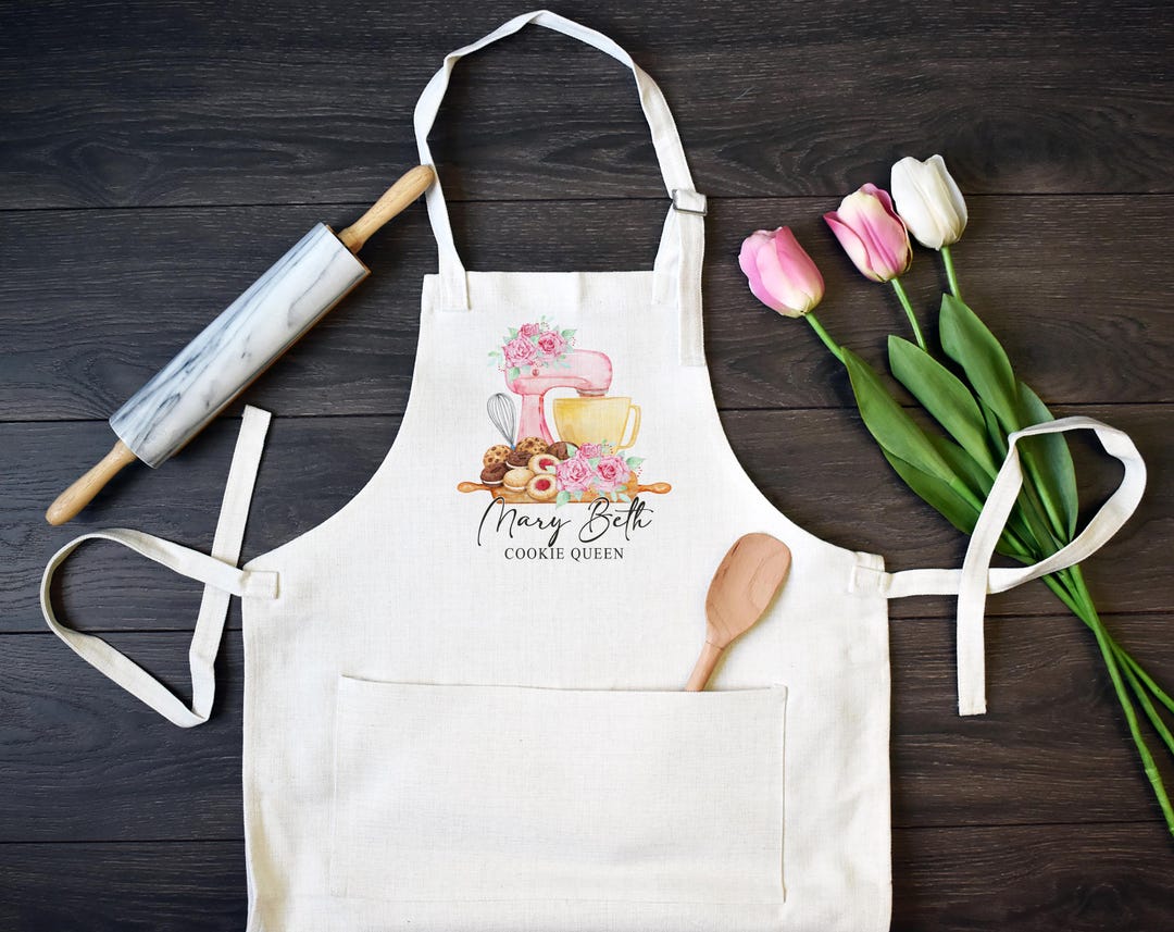 Personalized Kitchen Apron, Custom Cooking Apron With Pocket, Cookie ...