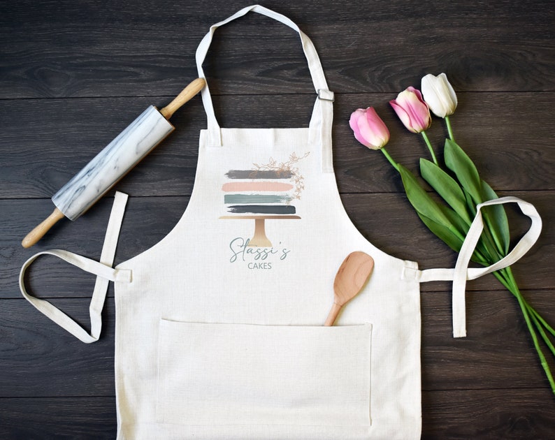 Personalized Linen Kitchen Apron Custom Cooking Apron With - Etsy