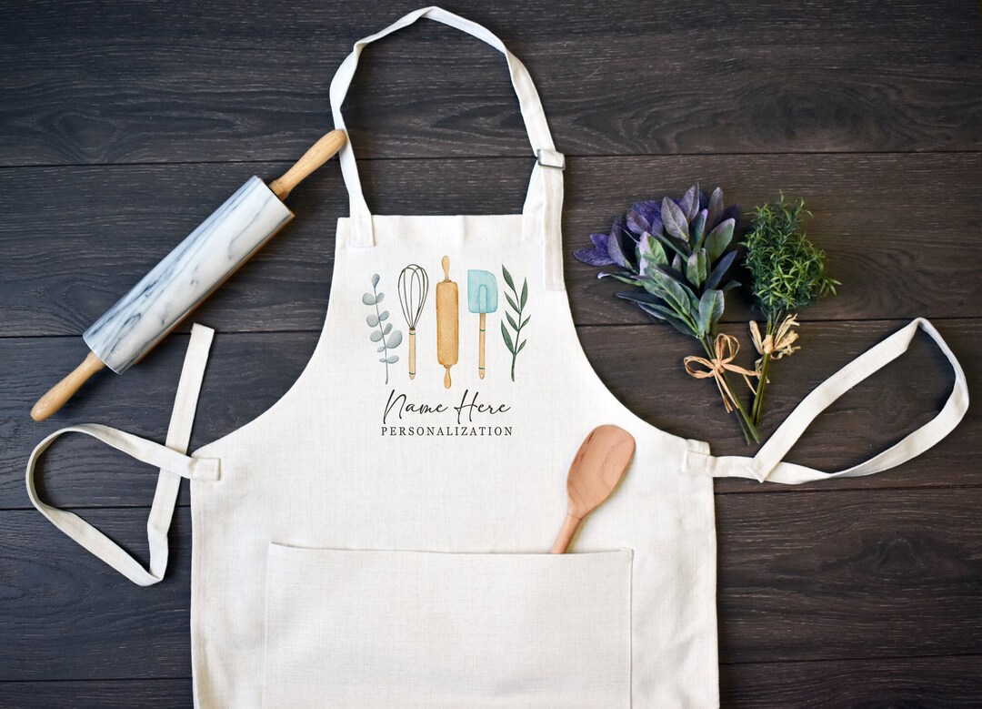 Personalized Linen Kitchen Apron Custom Cooking Apron With - Etsy