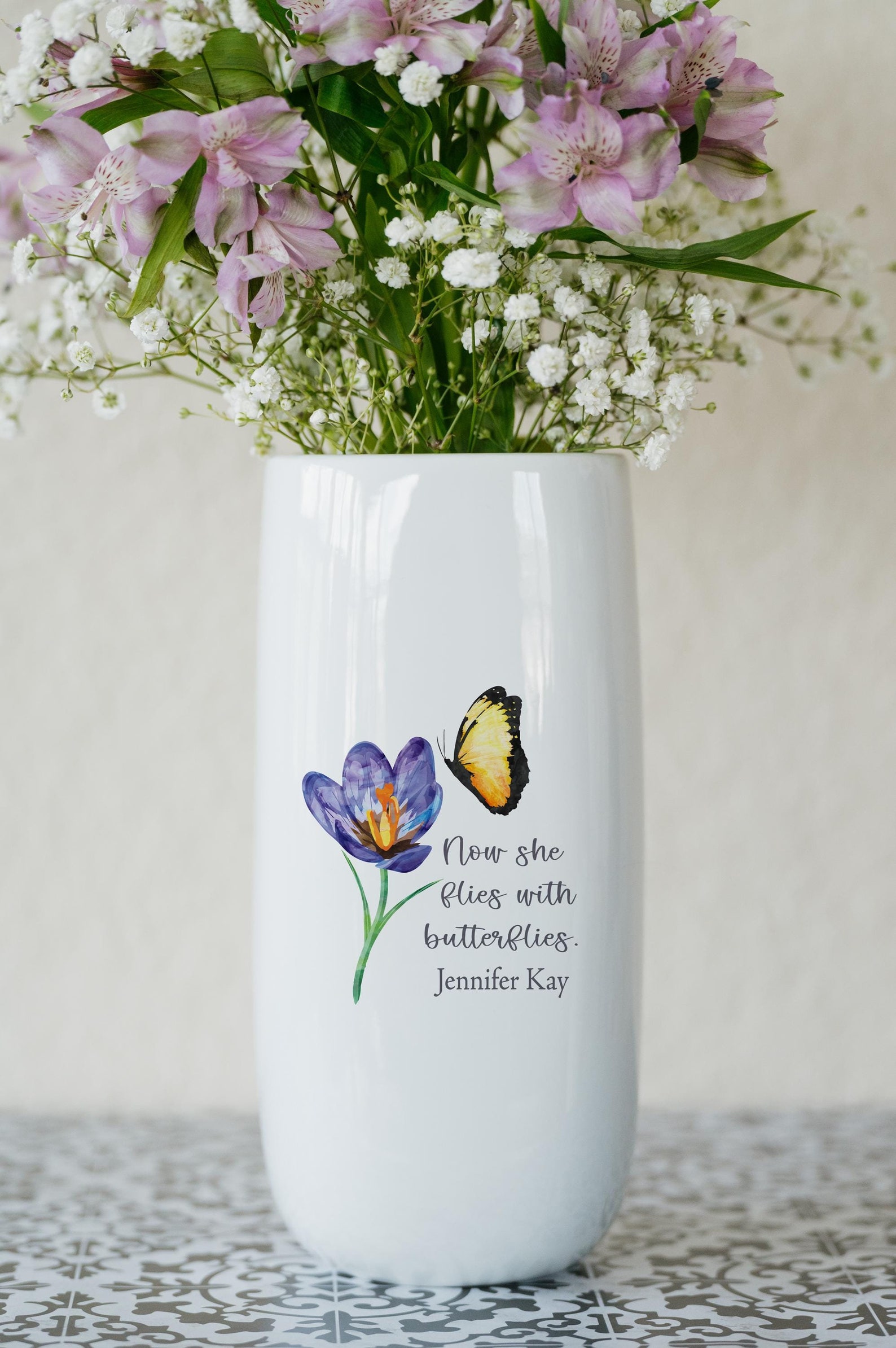 Personalized Ceramic Flower Vase, Custom Grieving Gift, in Memory Of ...