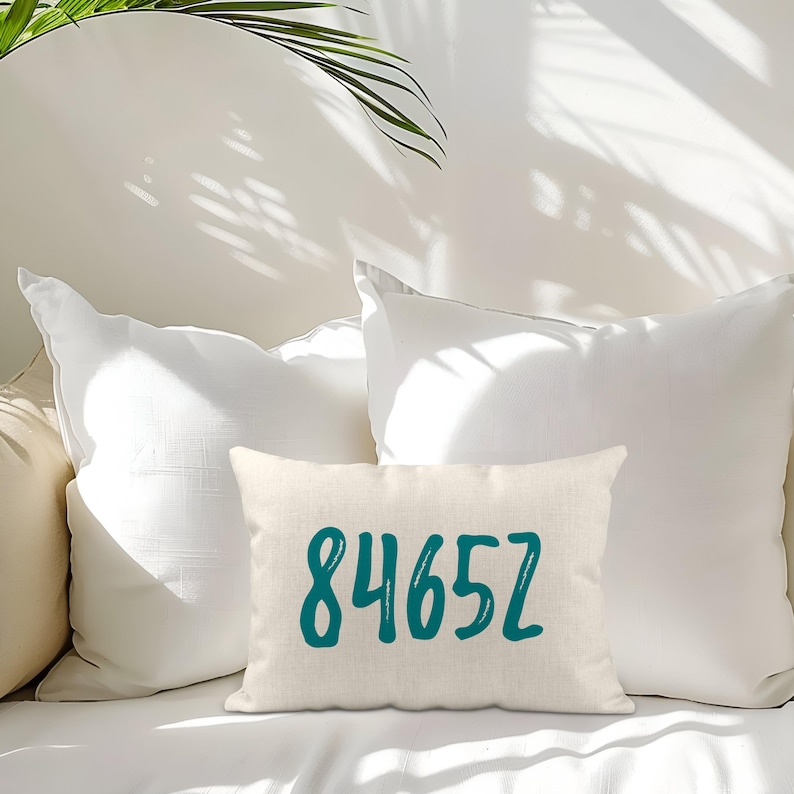 Personalized Zip Code Pillow or Pillow Cover, Custom Lumbar Sham, Gift ...