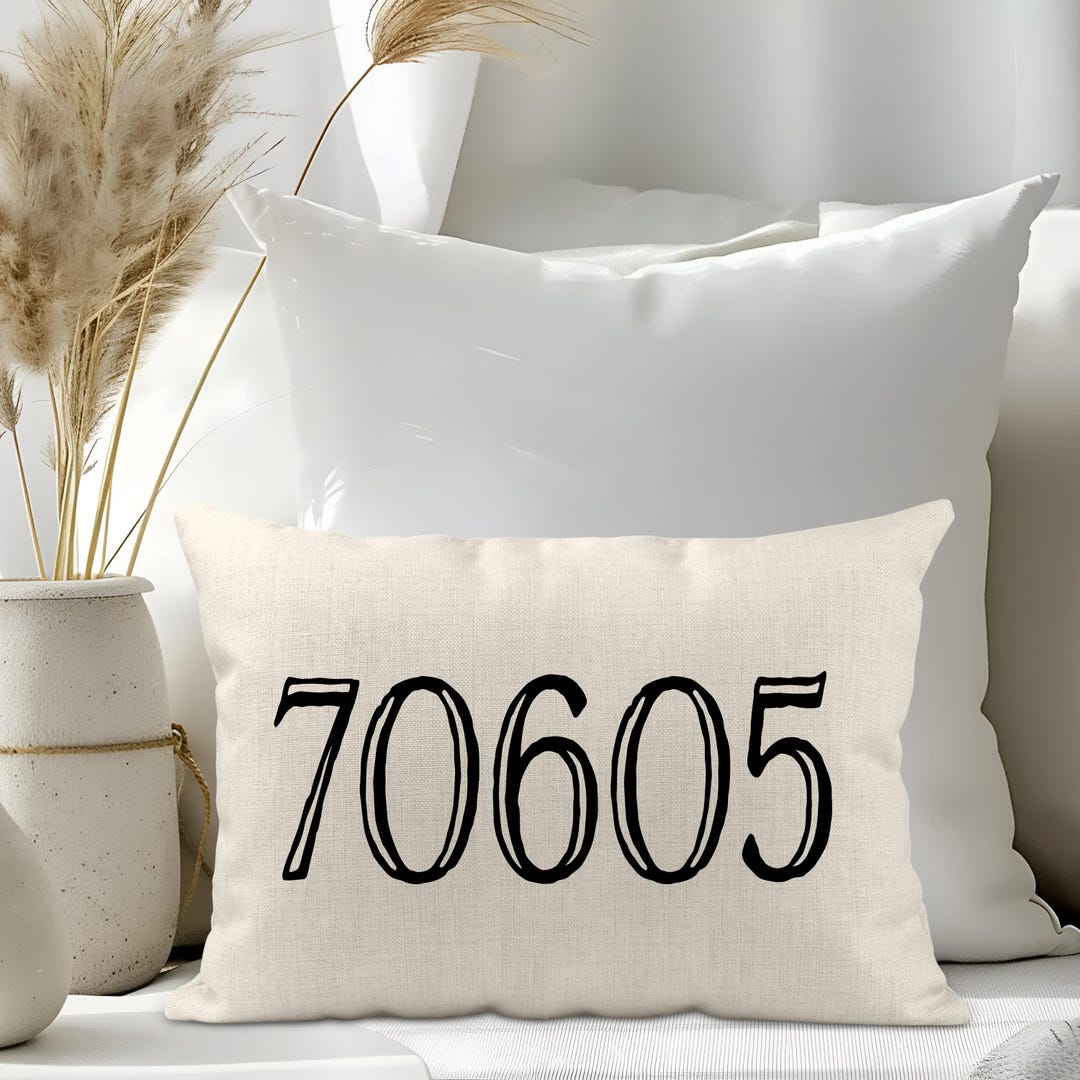 Personalized Zip Code Pillow or Pillow Cover, Custom Lumbar Sham, Gift ...