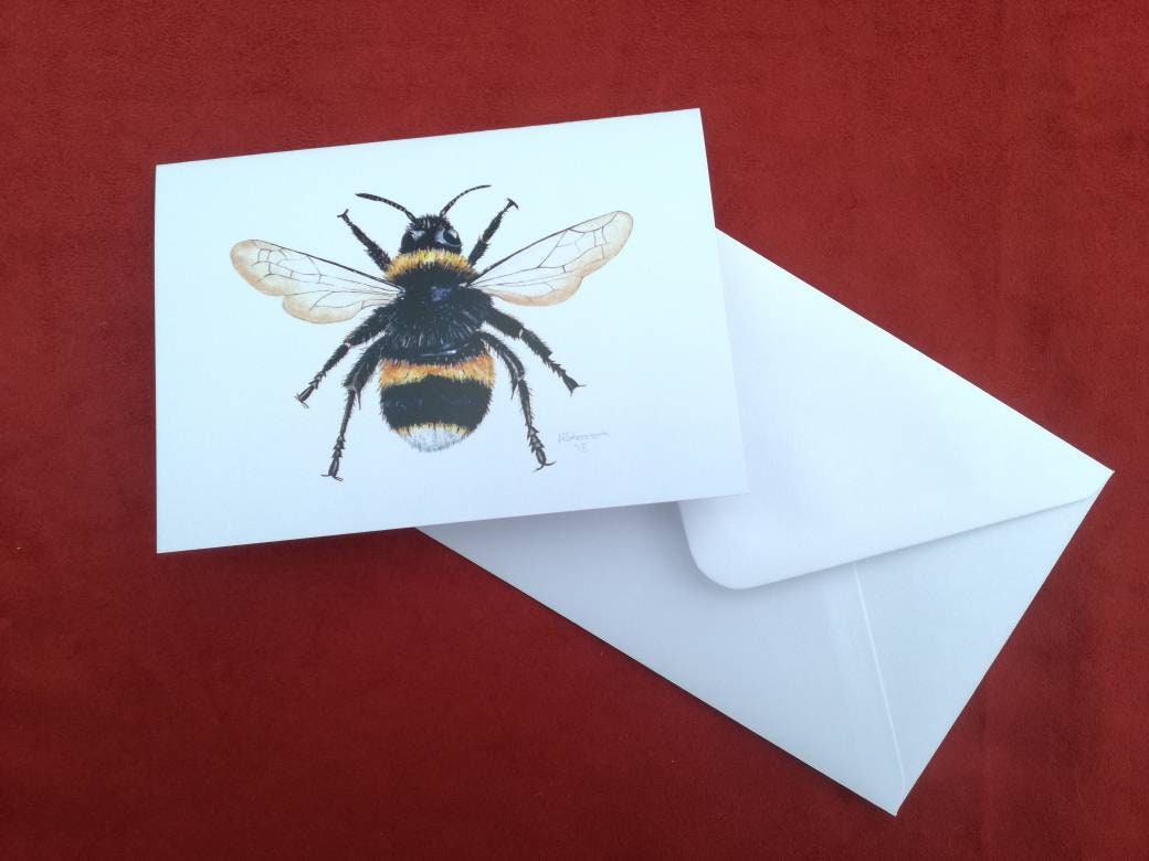 Bumblebee Card, Bee Card, Greetings Card, Insect Card, Bug Card, Animal ...