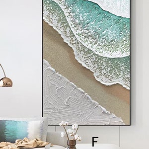Hand-painted Seascape Painting: Abstract Sandy Beach Texture Art ...