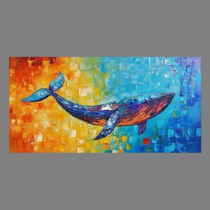 Whale Thick Acrylic Abstraction Painting Hand Painted Oil Painting ...