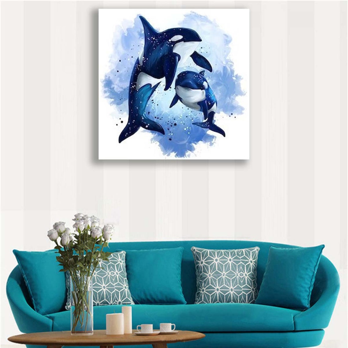 Whale Wall Art Canvas Print HD Picture for Living Room Home | Etsy