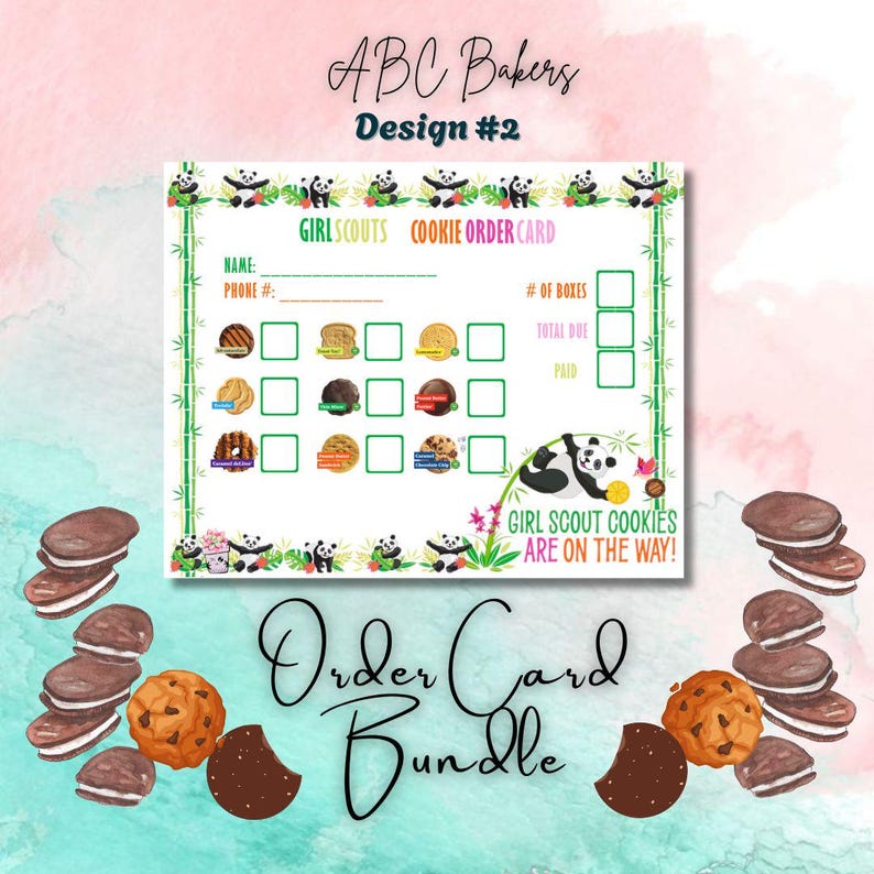 Girl Scout Cookie Order Cards 2025 BUNDLE - 3 Designs Instant Download ...