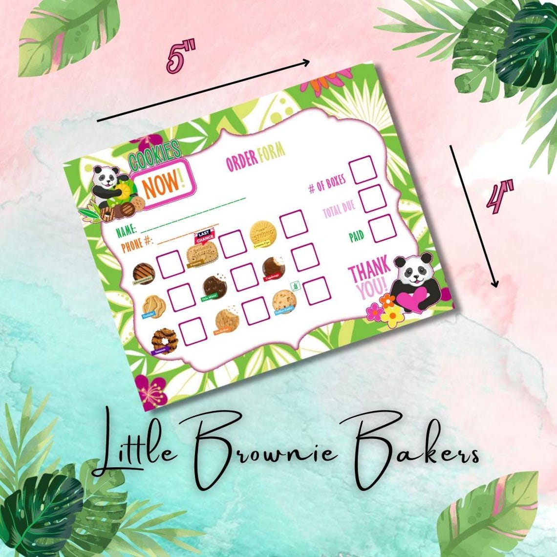 Girl Scout Cookie Order Forms 2025 / Little Brownie Bakers / Cookie ...