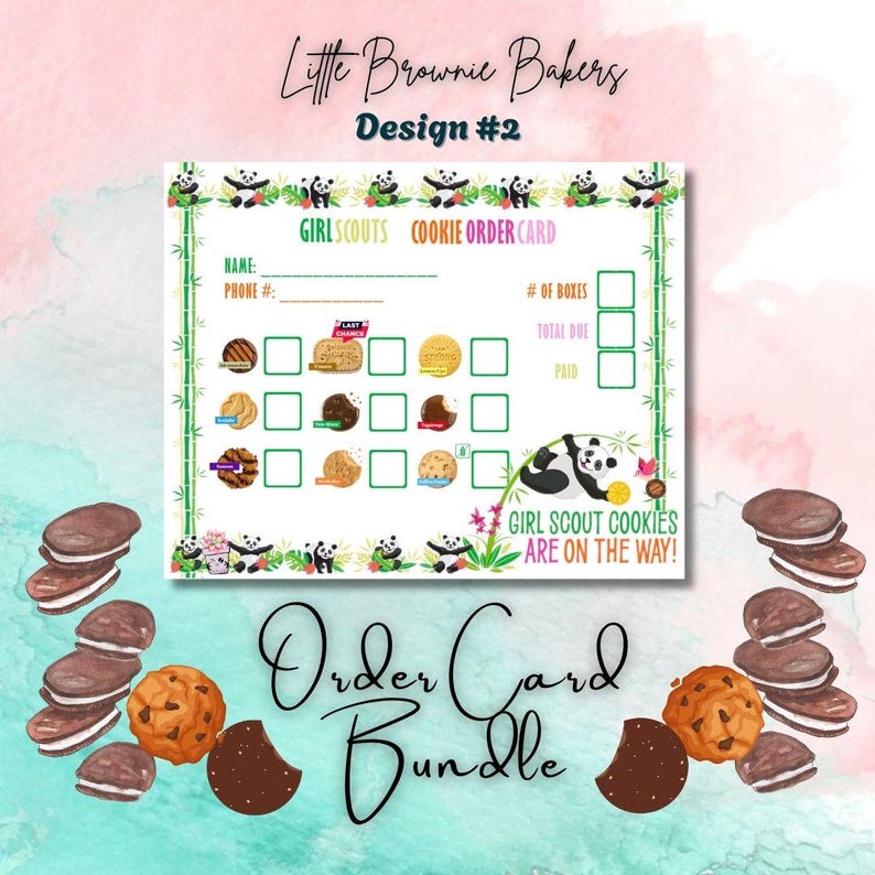 Girl Scout Cookie Order Cards 2025 BUNDLE / 3 Designs Instant Download ...