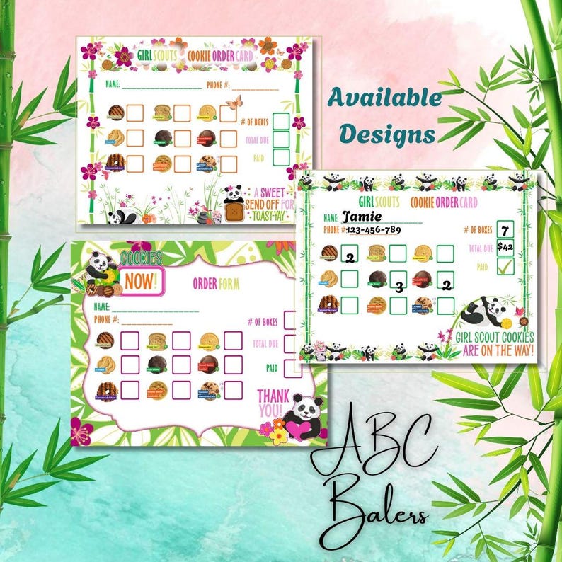 Girl Scouts Cookie Order Cards 2025 / ABC Bakers Receipt /instant ...