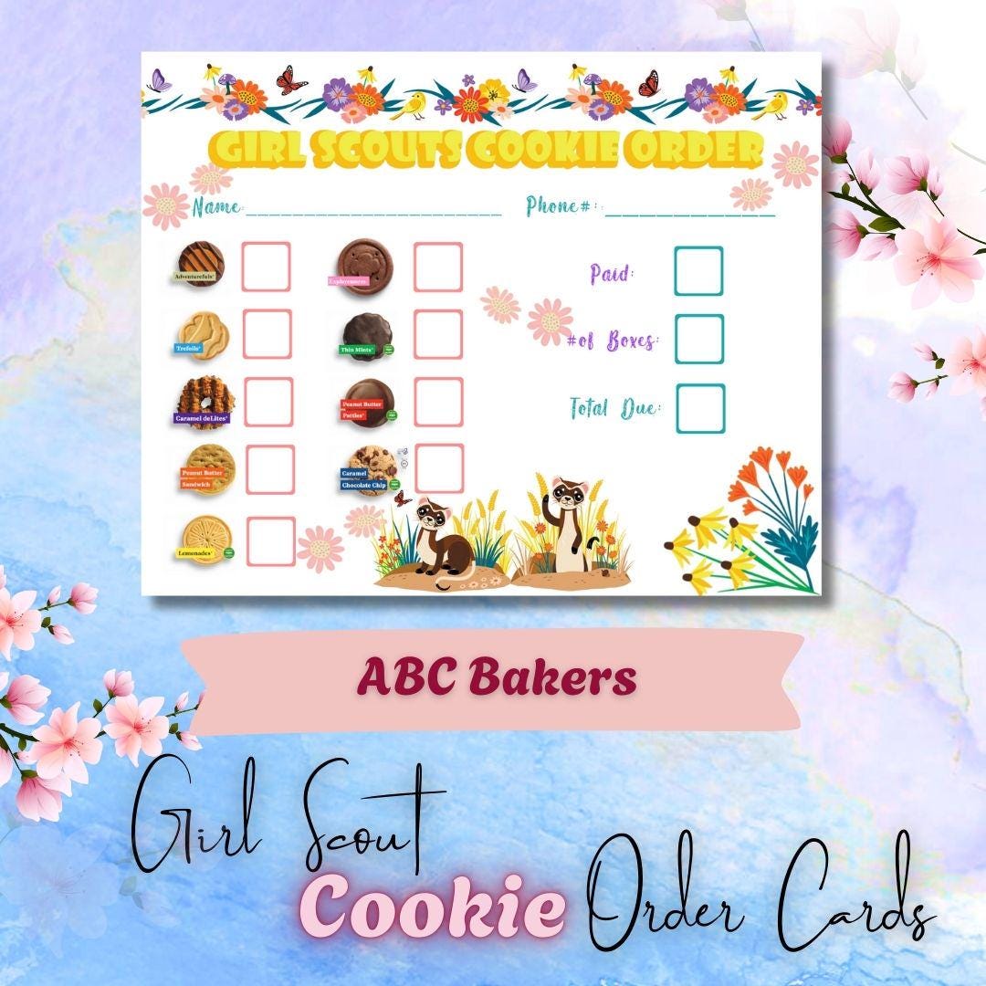 ABC Bakers - Girl Scout Cookie Order 2026- Instant Download - Easy ...