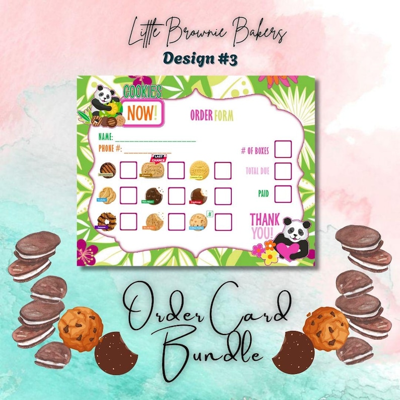 Girl Scout Cookie Order Cards 2025 BUNDLE / 3 Designs Instant Download ...