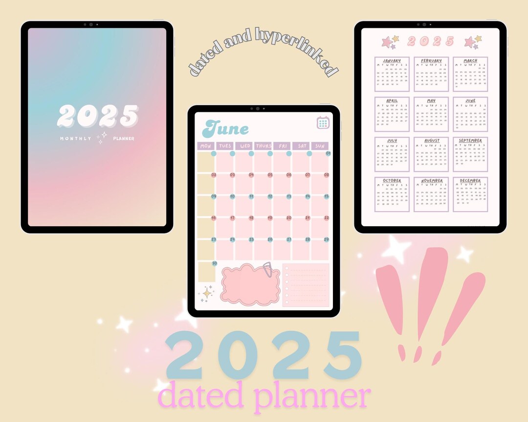 Cute Kawaii Style 2025 Digital Planner - Etsy