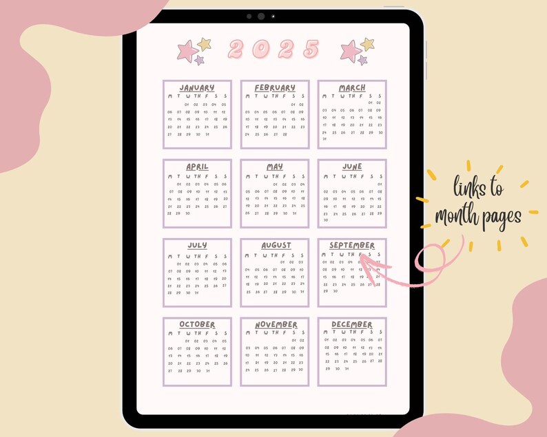 Cute Kawaii Style 2025 Digital Planner - Etsy