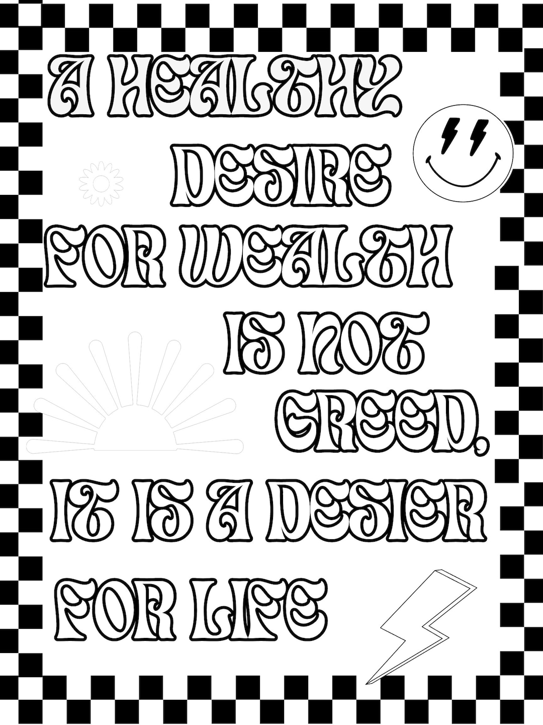 Wealth Coloring Page - Etsy