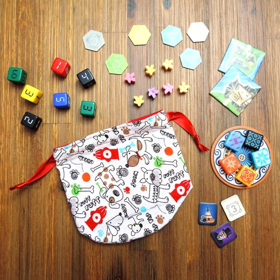 Firefighter Dogs Dice Bag Lined Drawstring Bag Tabletop | Etsy