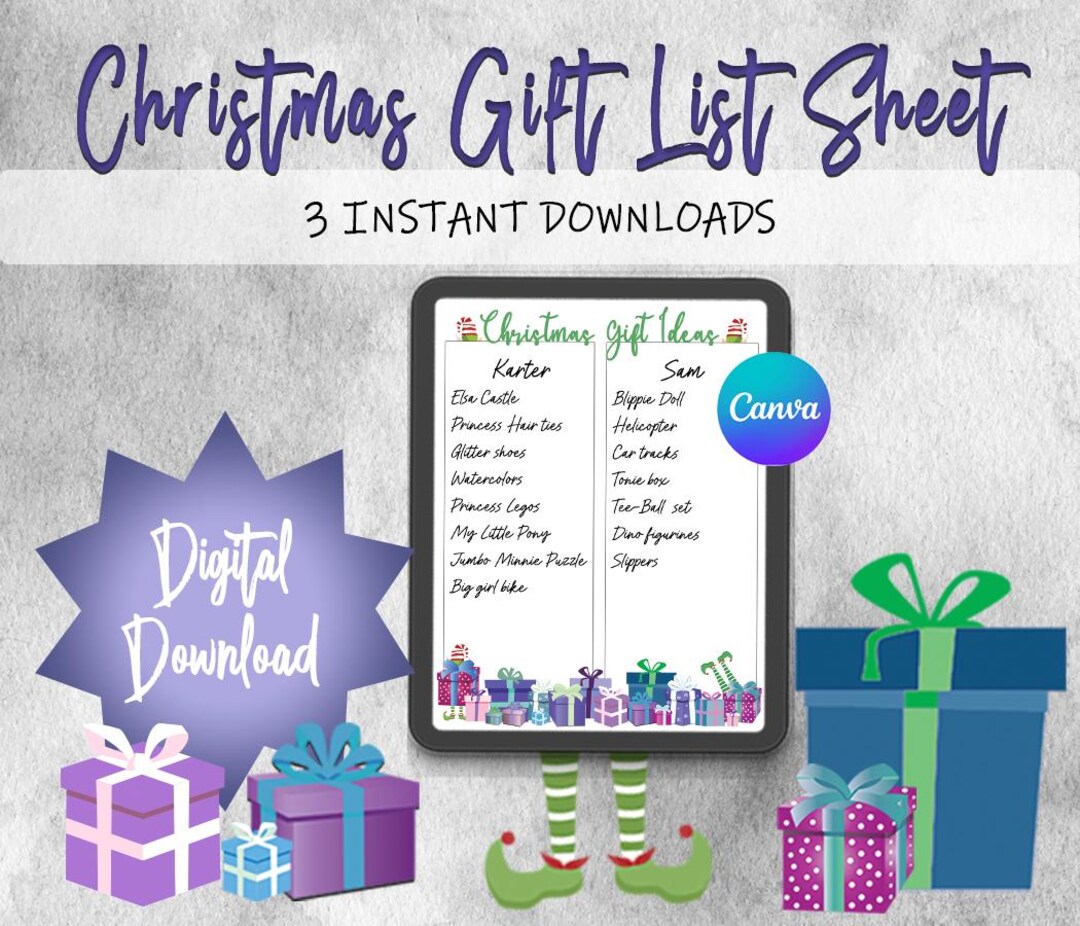 Printable Christmas Gift List Sheet | Christmas To-do List | Kids Wish ...