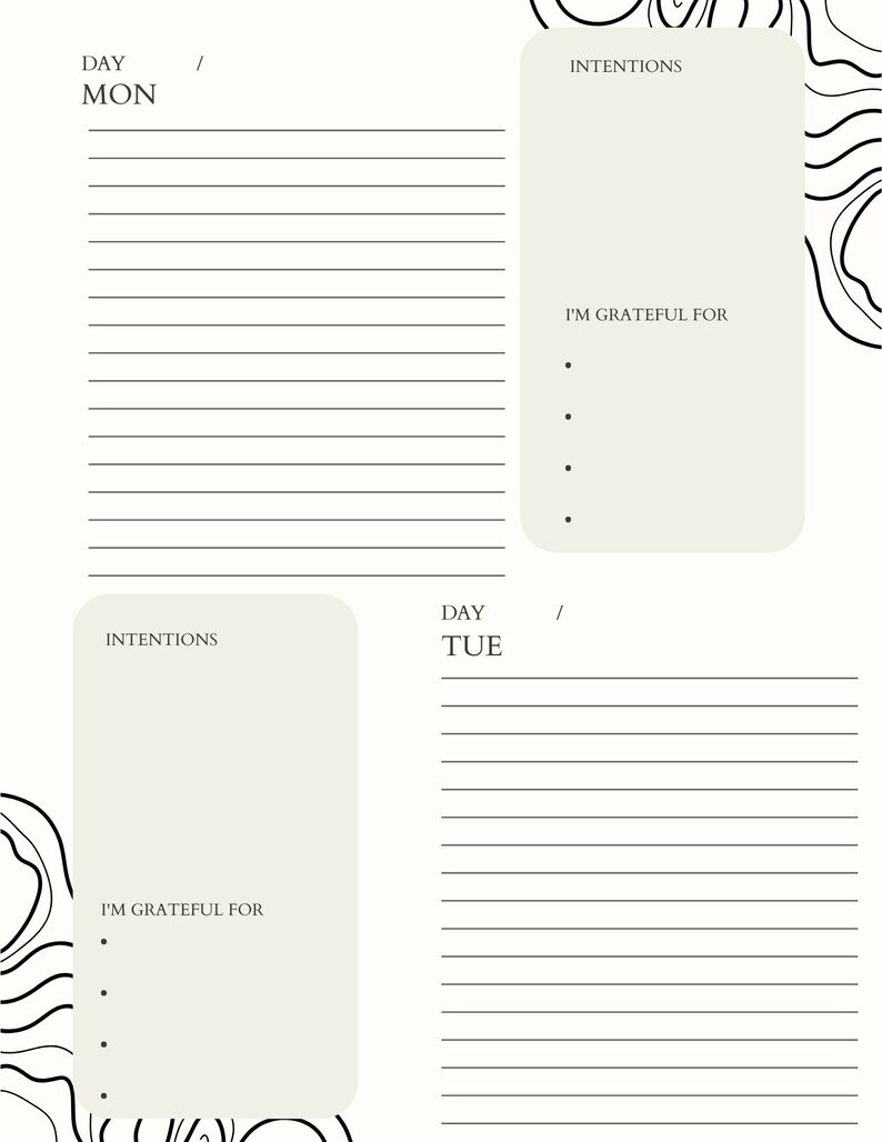 Weekly Intention Planner - Etsy