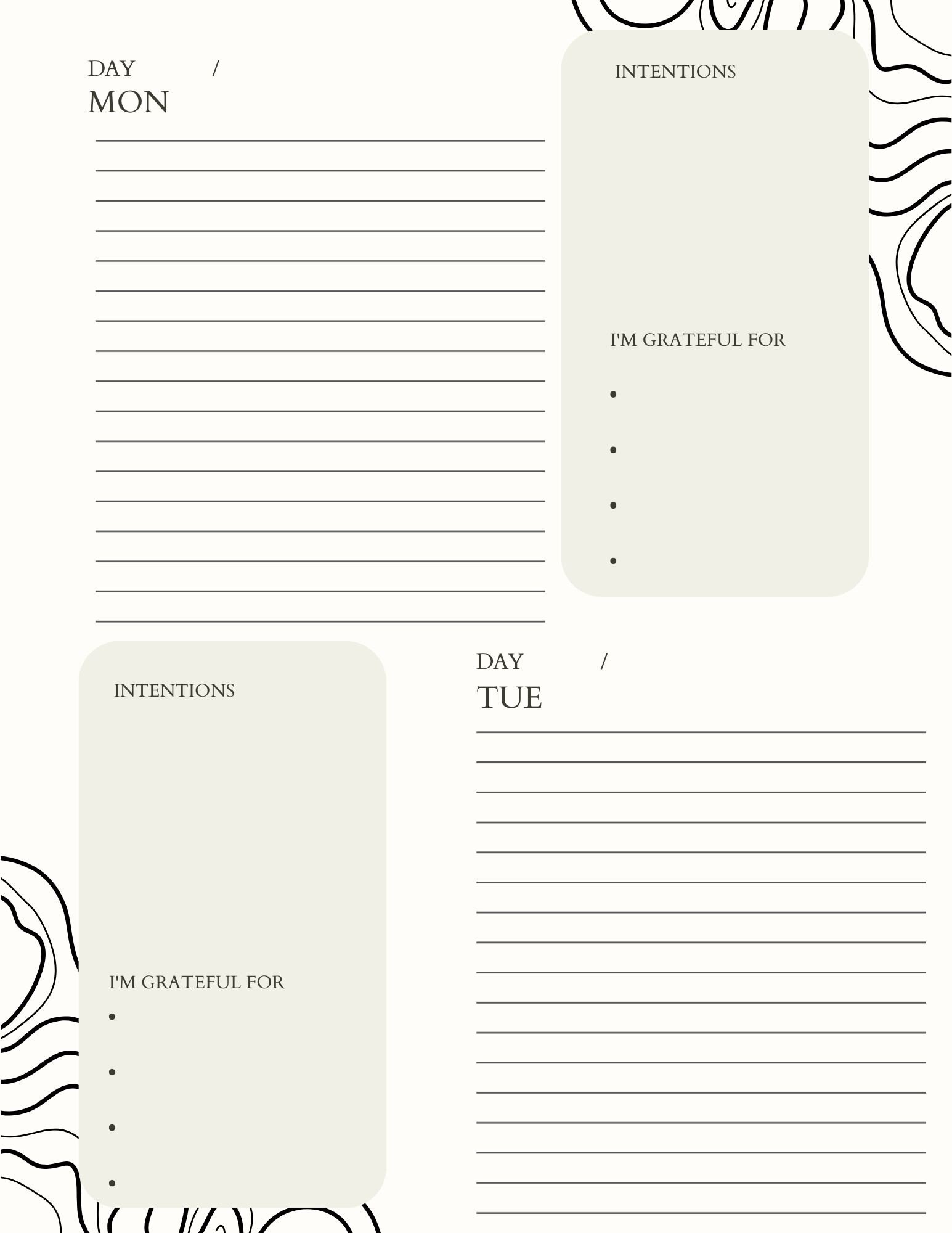 Weekly Intention Planner - Etsy