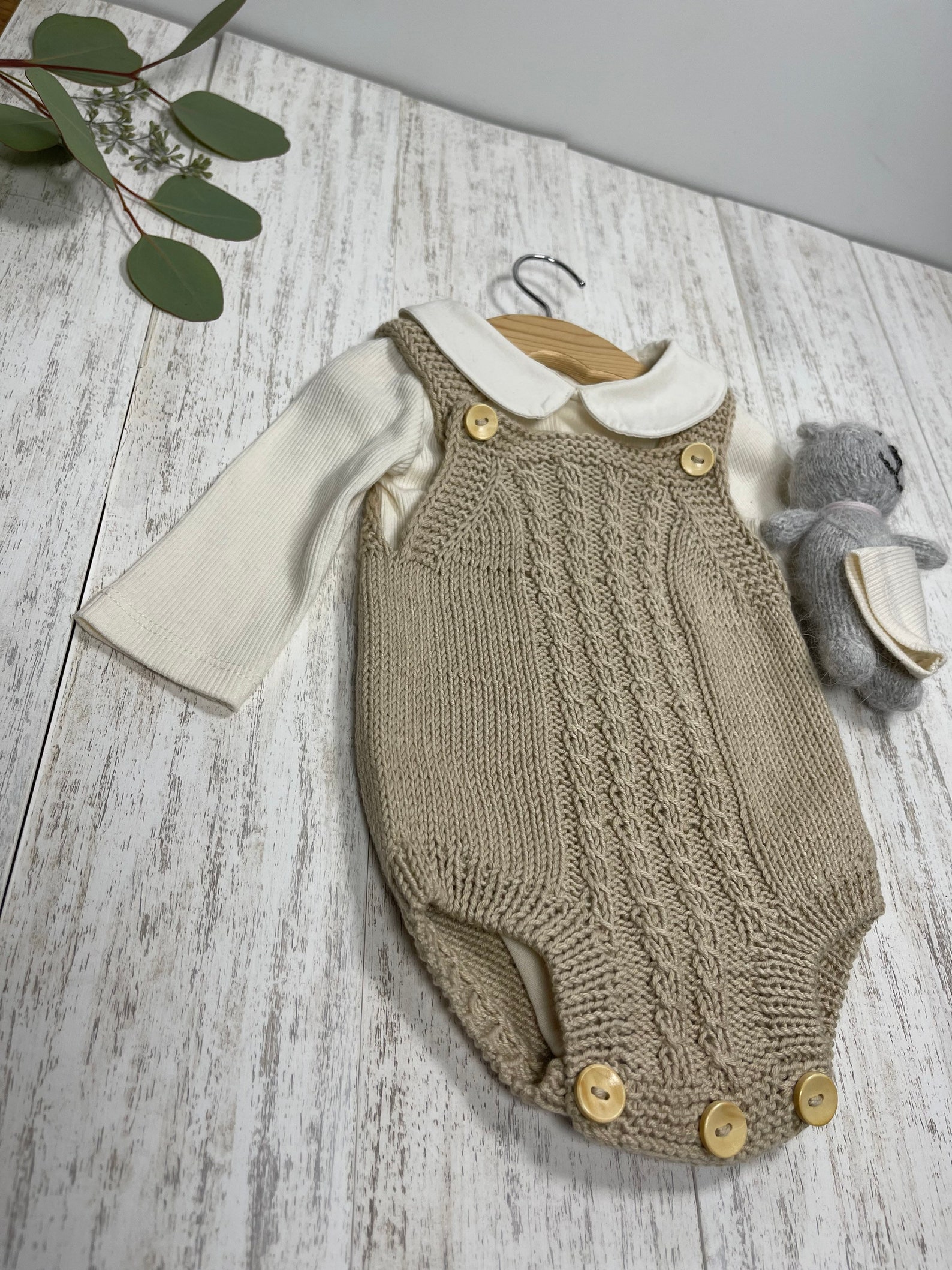 Knit Unisex Baby Romper. Cotton Romper. - Etsy