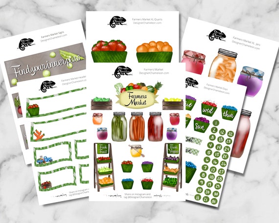 Farmers Market Sticker Sheets & Month Kit - Etsy