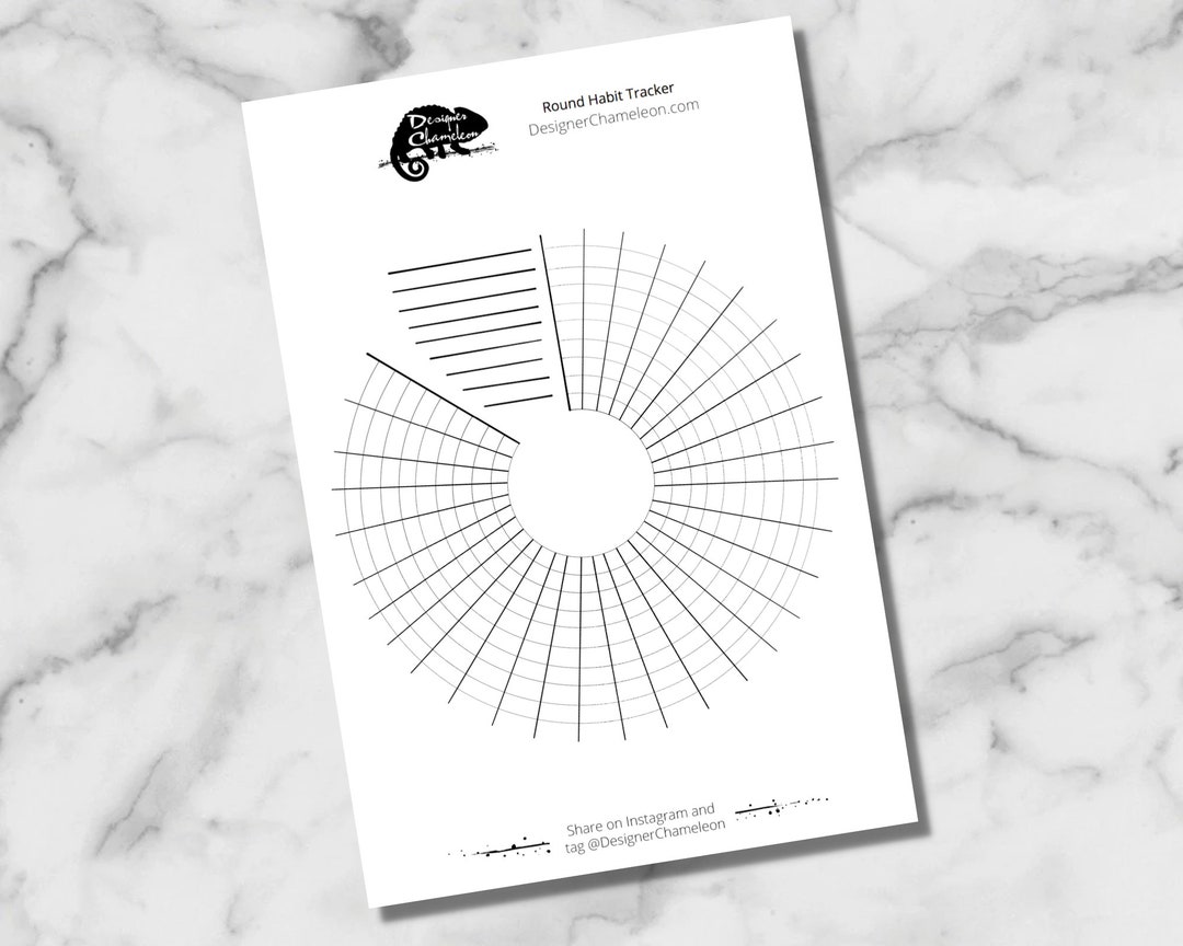 Round Monthly Habit Tracker / Circular Monthly Log - Etsy