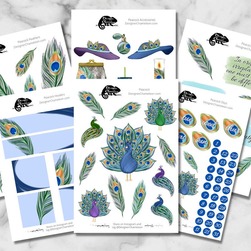 Peacock Stickers - Etsy
