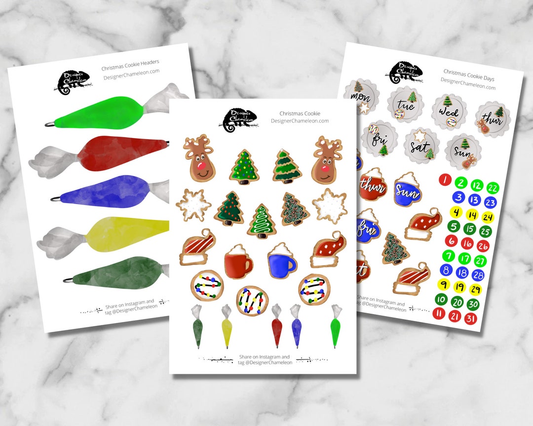 Christmas Cookie Planner Sticker Sheet & Month Kit - Etsy