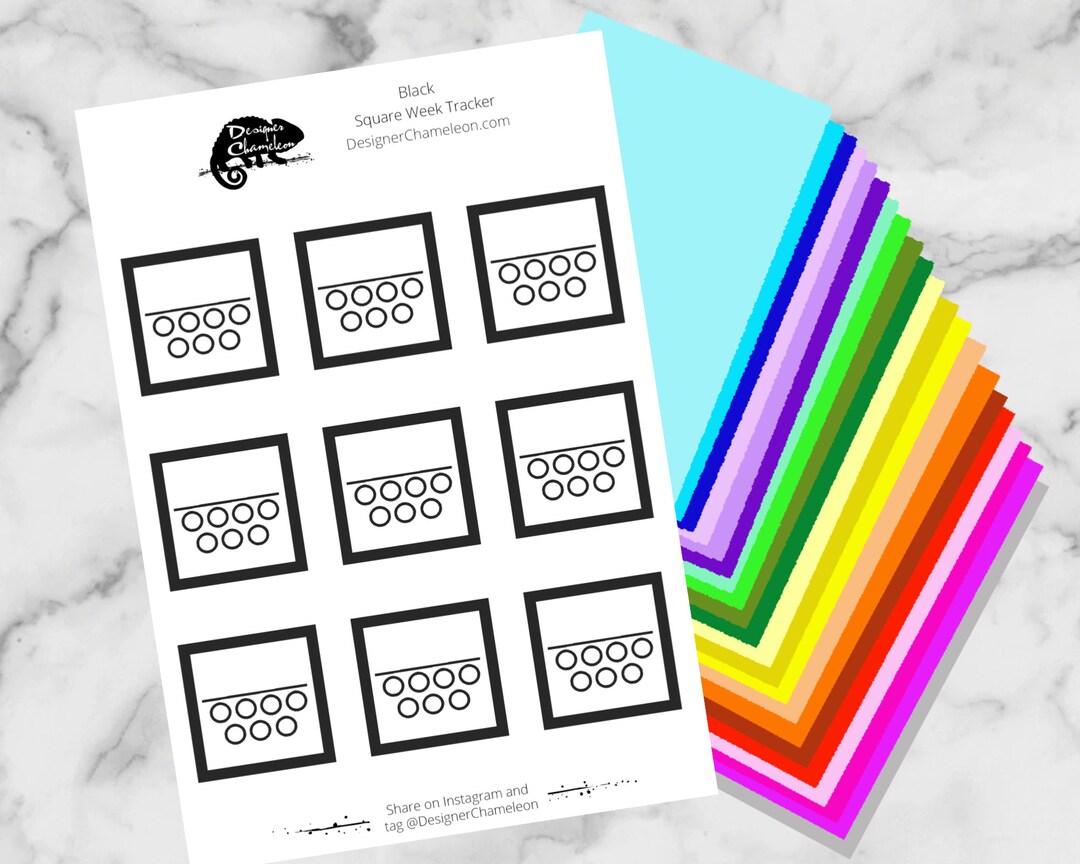 Square Week Tracker Planner Stickers - Etsy
